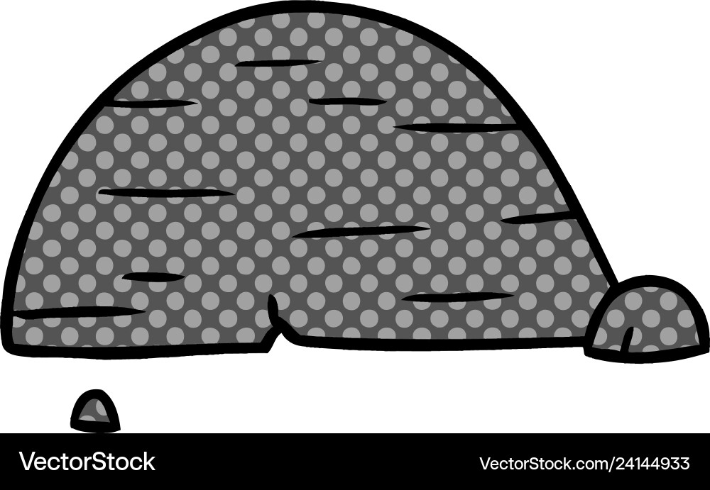 Cartoon doodle of grey stone boulder Royalty Free Vector