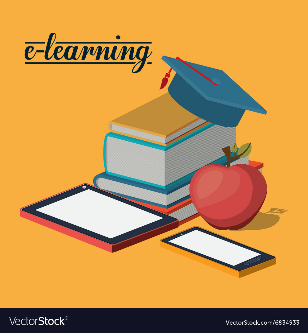 E-learning concept design Royalty Free Vector Image