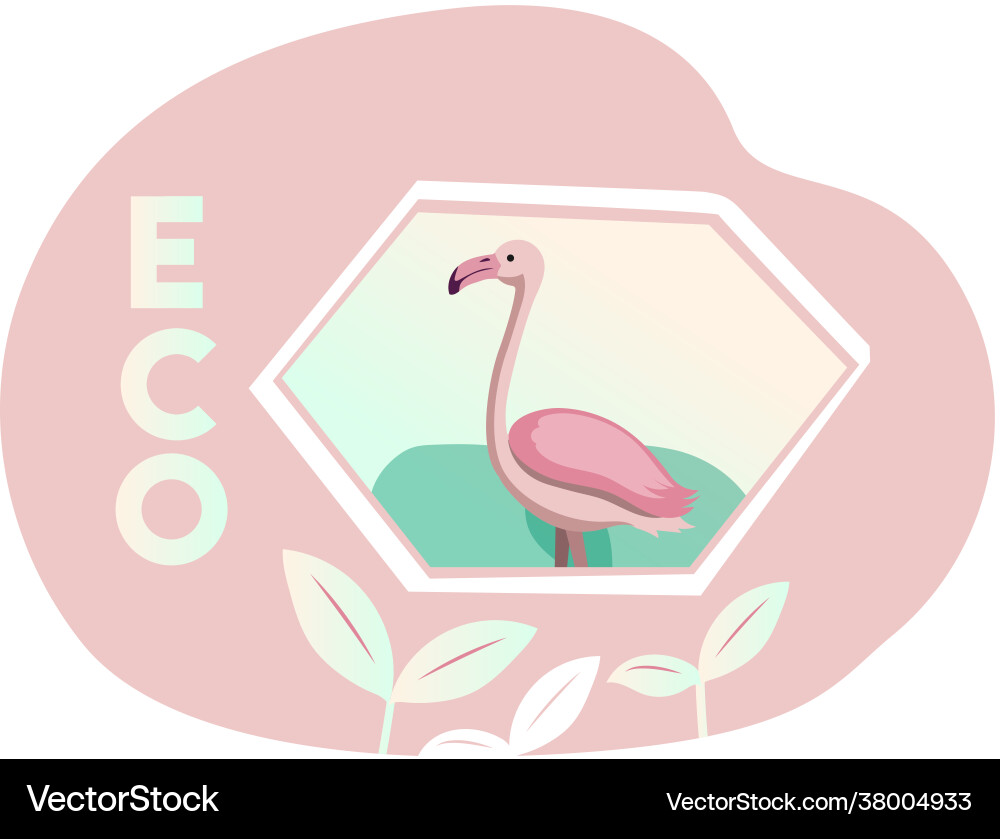 Ecology and environment concept poster in pink Vector Image