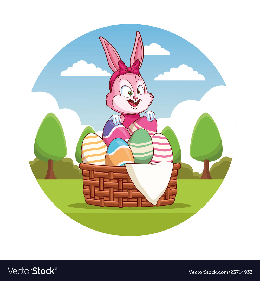 Happy easter cartoon Royalty Free Vector Image