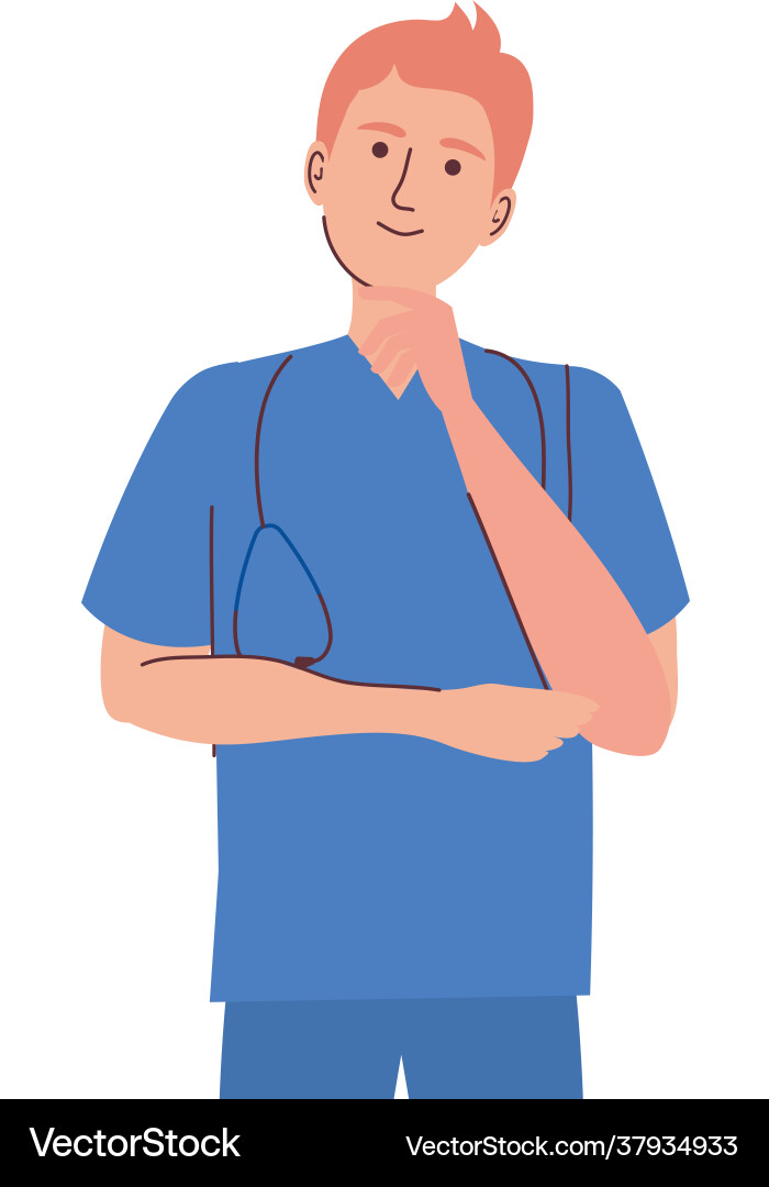 Male doctor character Royalty Free Vector Image