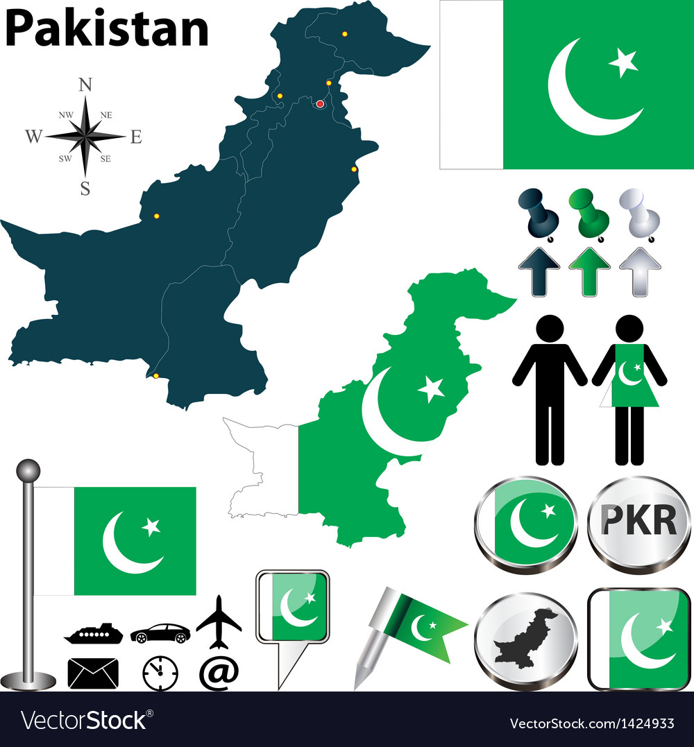 Map pakistan Royalty Free Vector Image - VectorStock