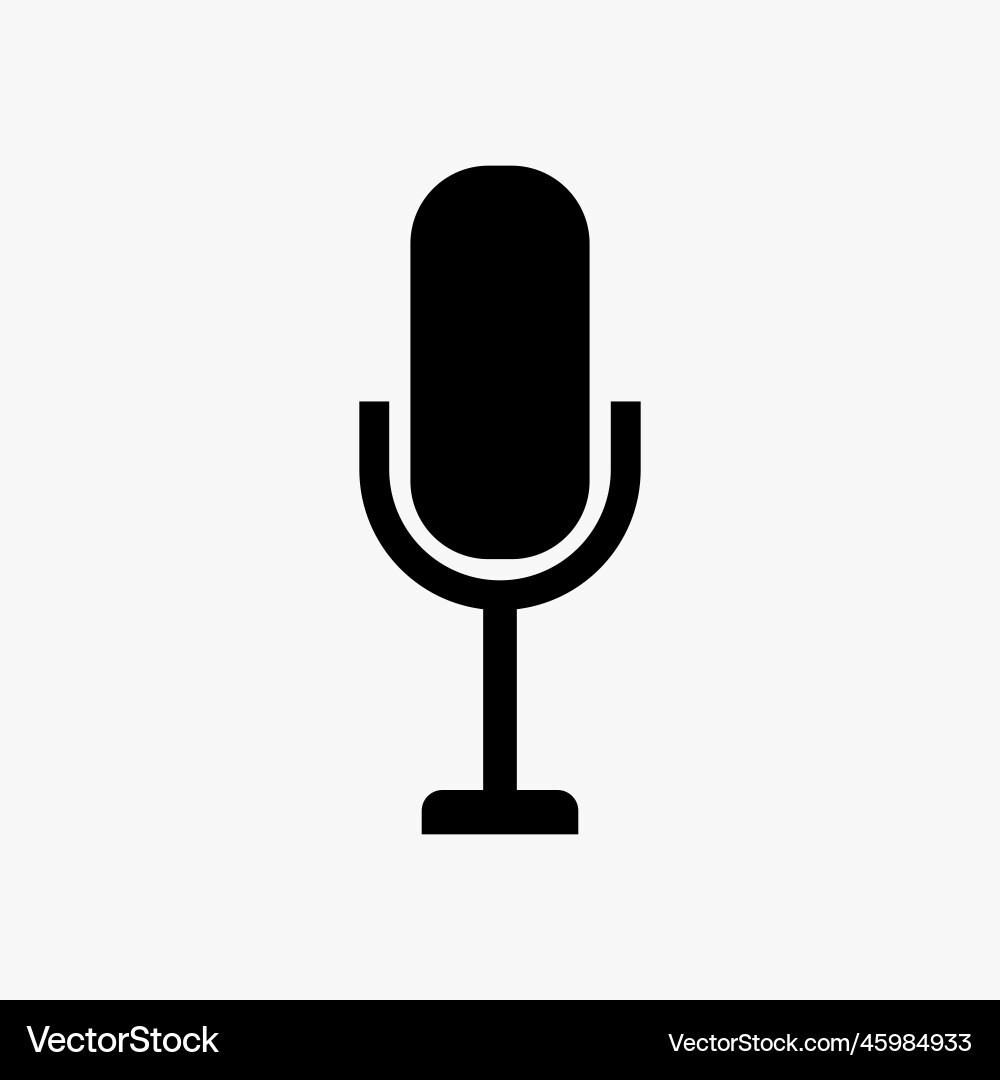 Mic icon on white background podcast icon voice Vector Image