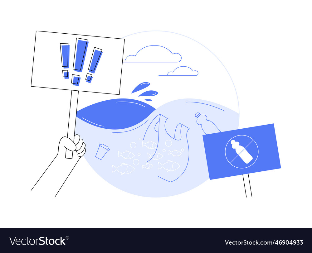Plastic pollution abstract concept Royalty Free Vector Image