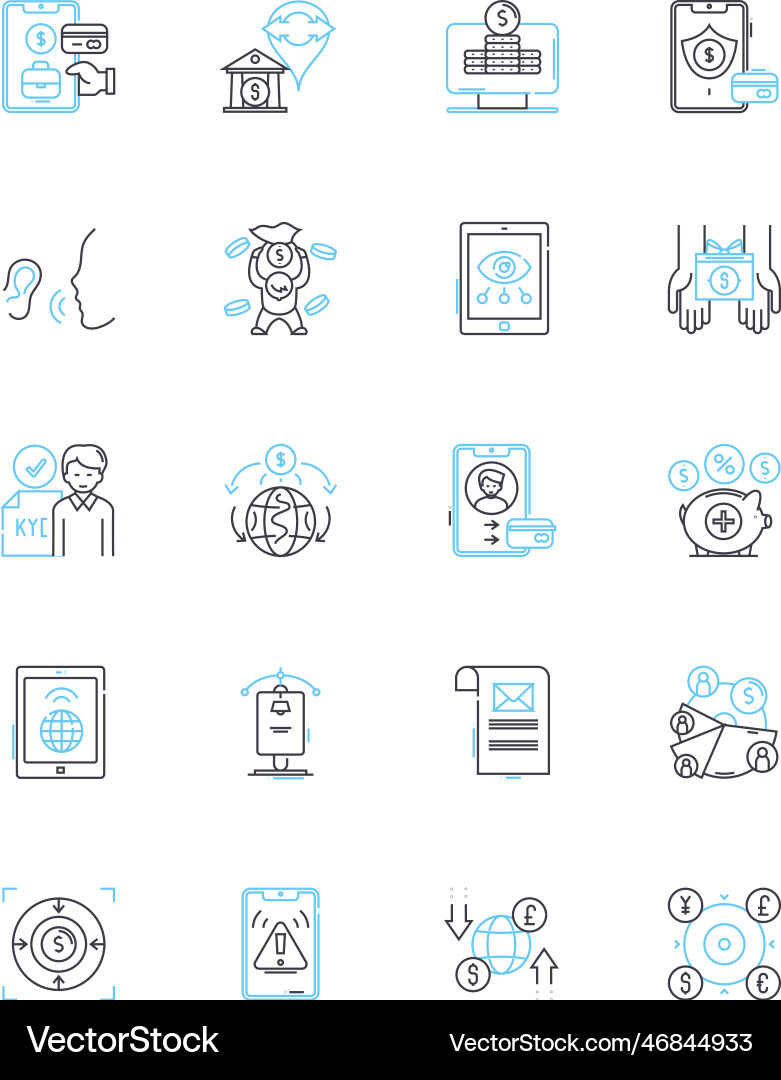 Price - expense linear icons set cost budget Vector Image