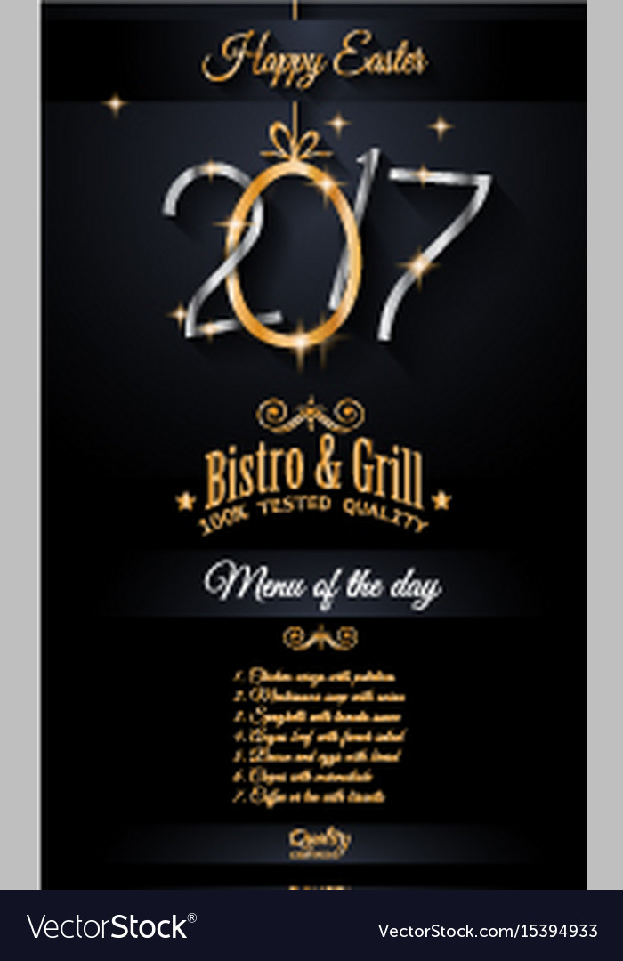 Restaurant menu template for 2017 easter Vector Image