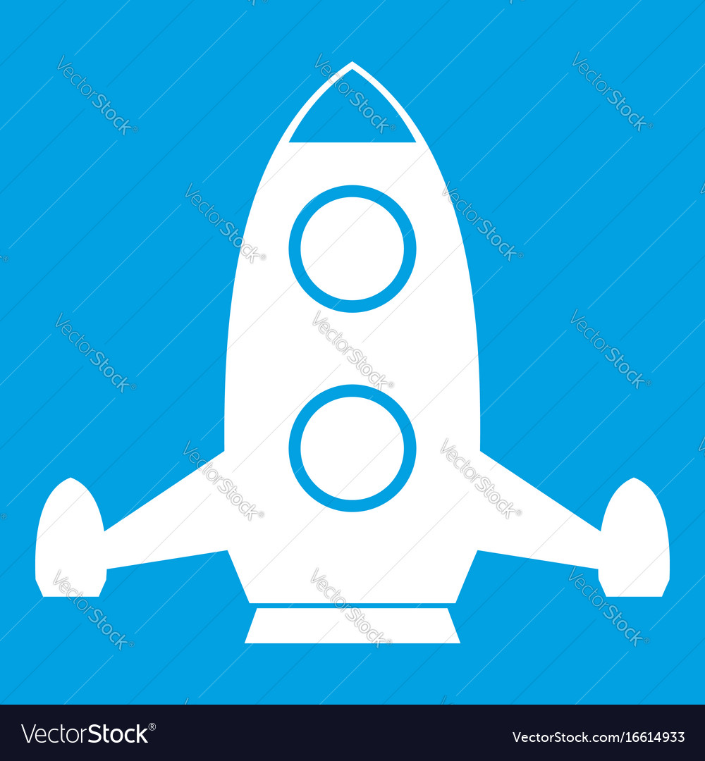 Rocket icon white Royalty Free Vector Image - VectorStock