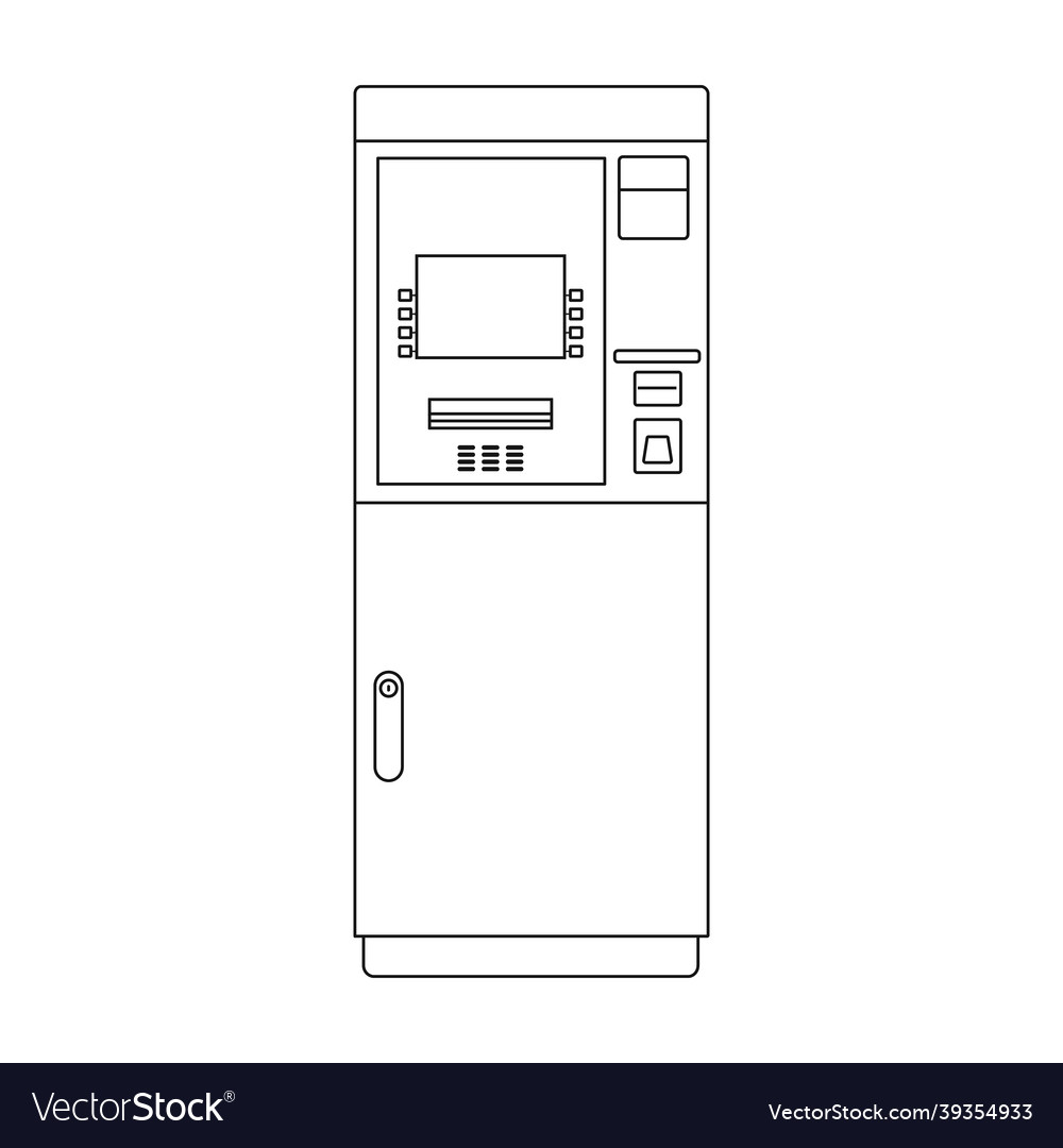 Terminal iconoutline icon isolated Royalty Free Vector Image