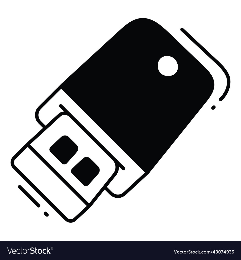 Usb doodle semi solid icon design Royalty Free Vector Image