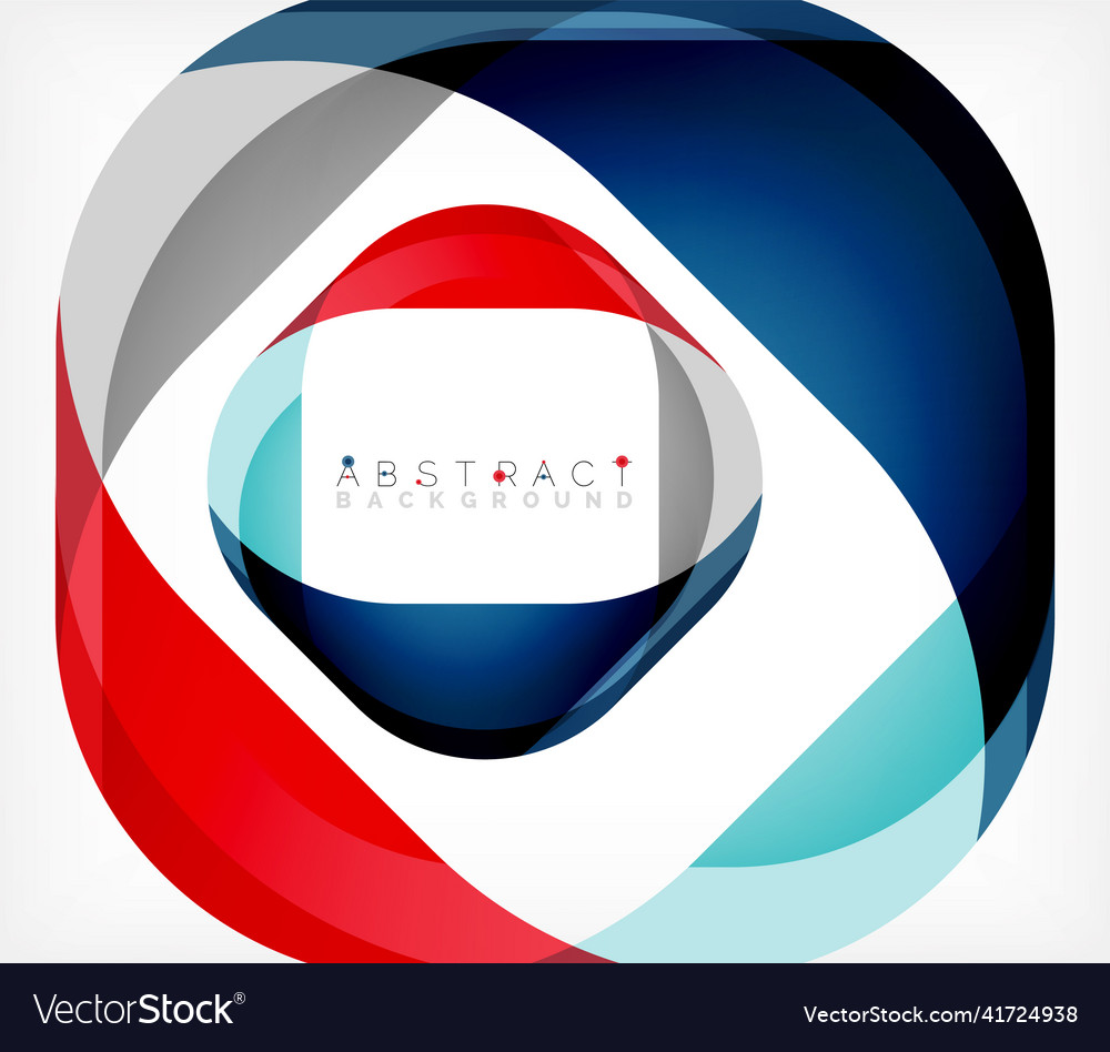 Abstract square shape with overlapping waves Vector Image