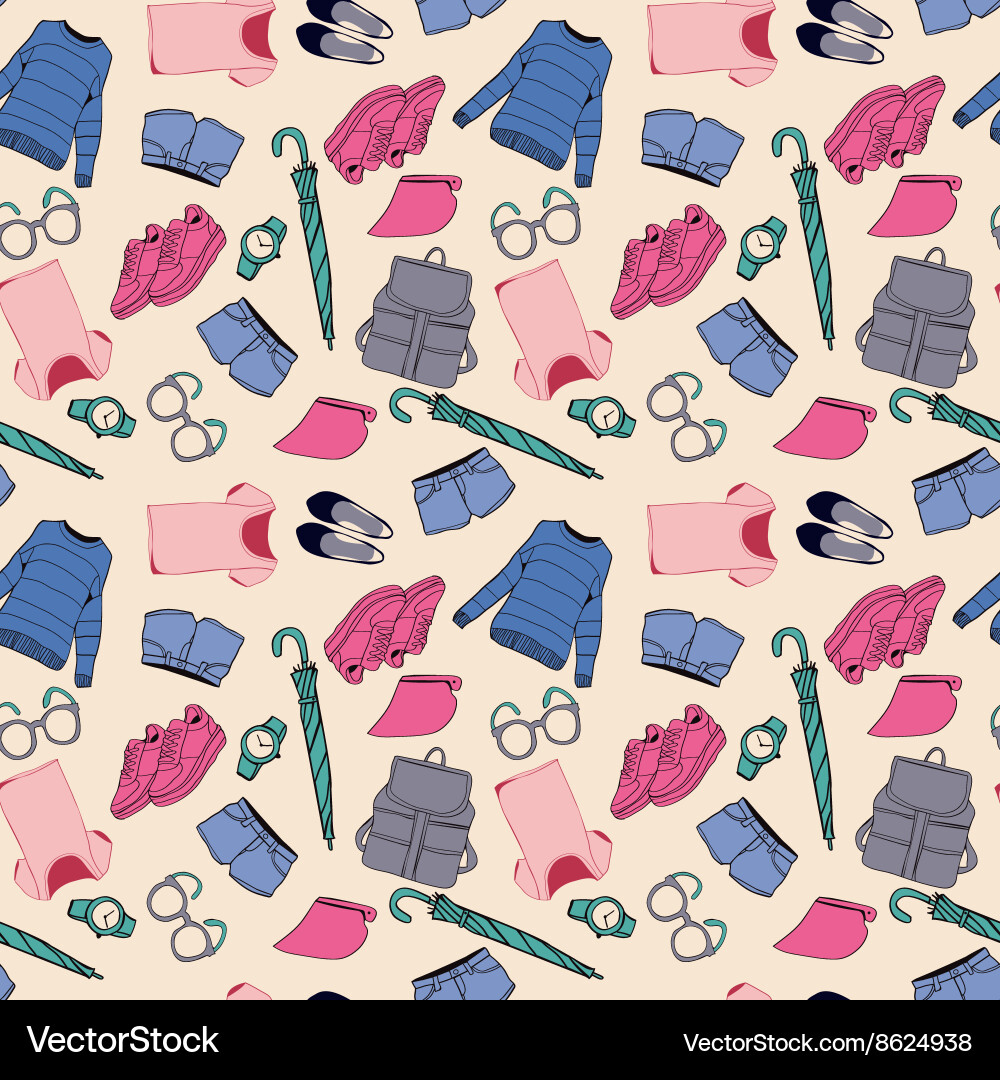 Background of summer outfit collection Royalty Free Vector