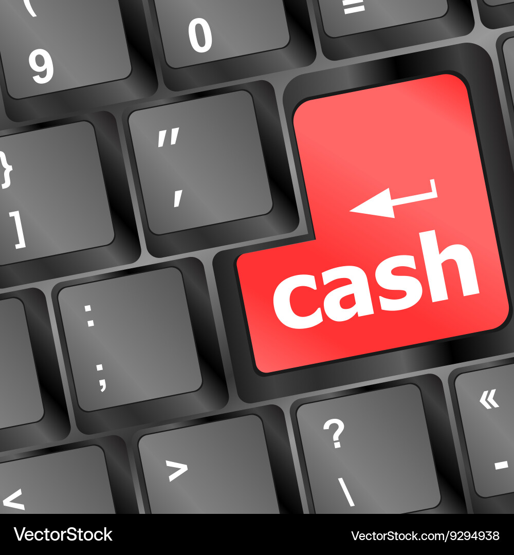 Cash for investment concept with a red button Vector Image
