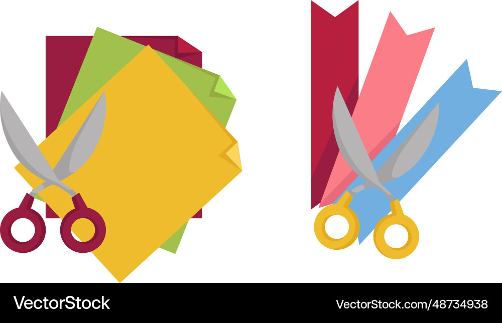 Crafts and handmade objects of paper cut Vector Image