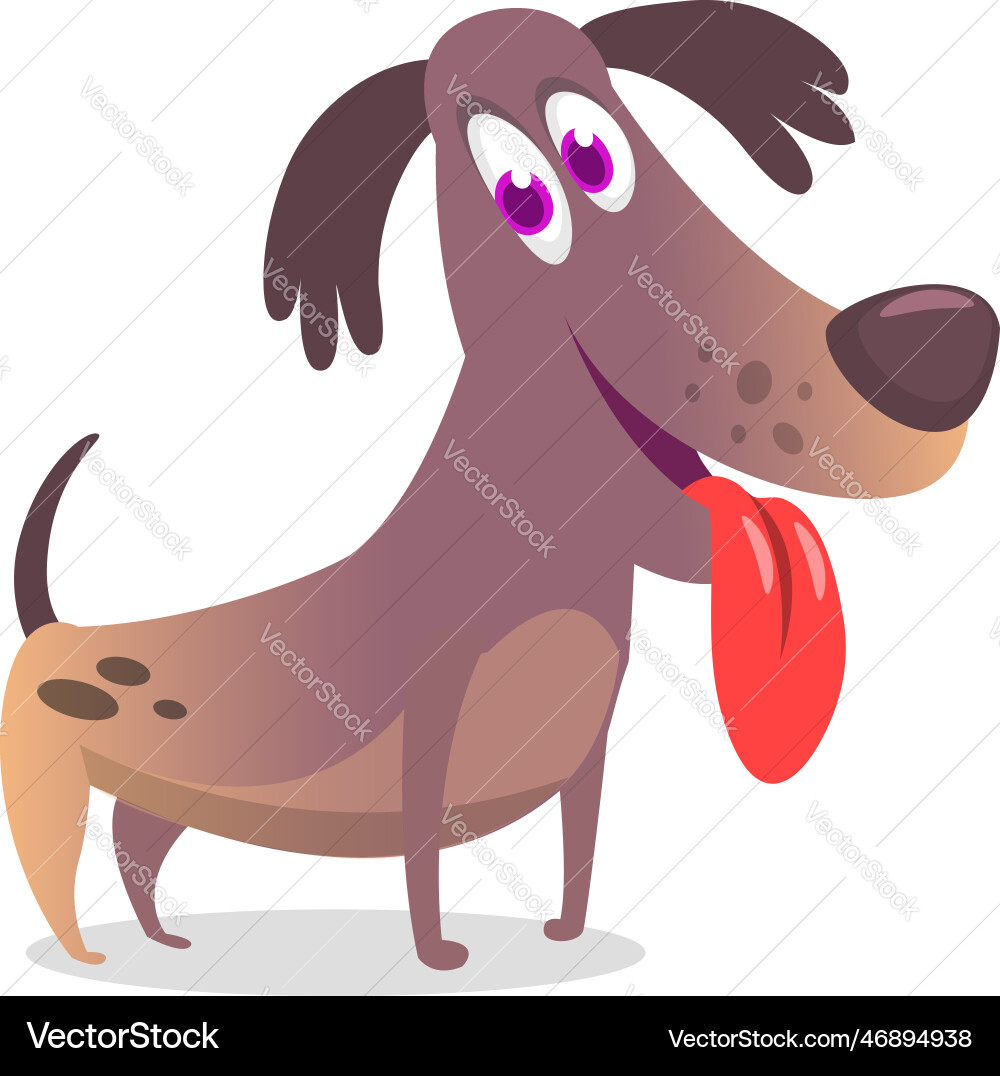 Cute cartoon funny dog Royalty Free Vector Image