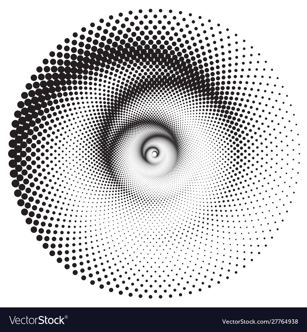 Dotted halftone spiral pattern or texture Vector Image