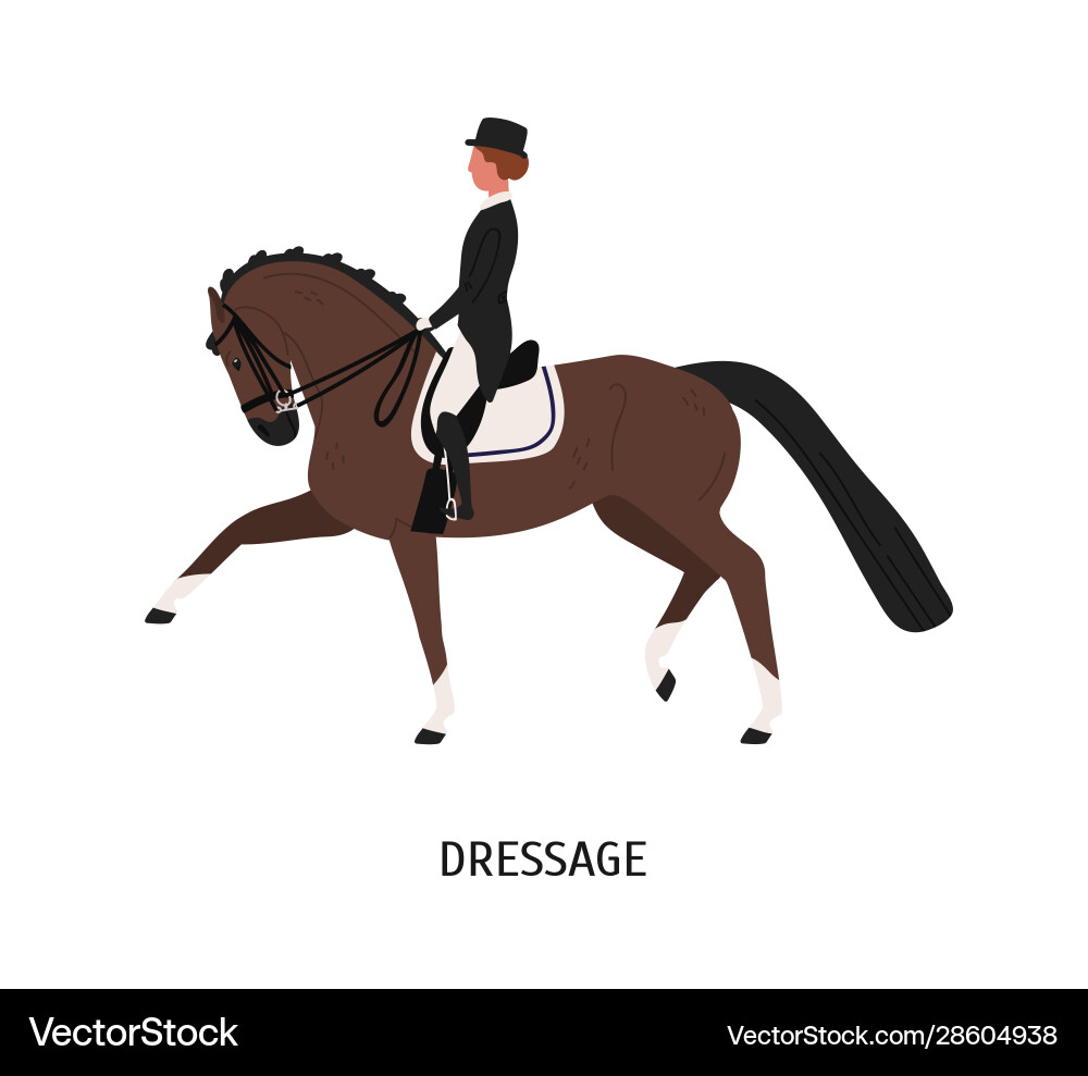 Dressage horseback riding flat Royalty Free Vector Image
