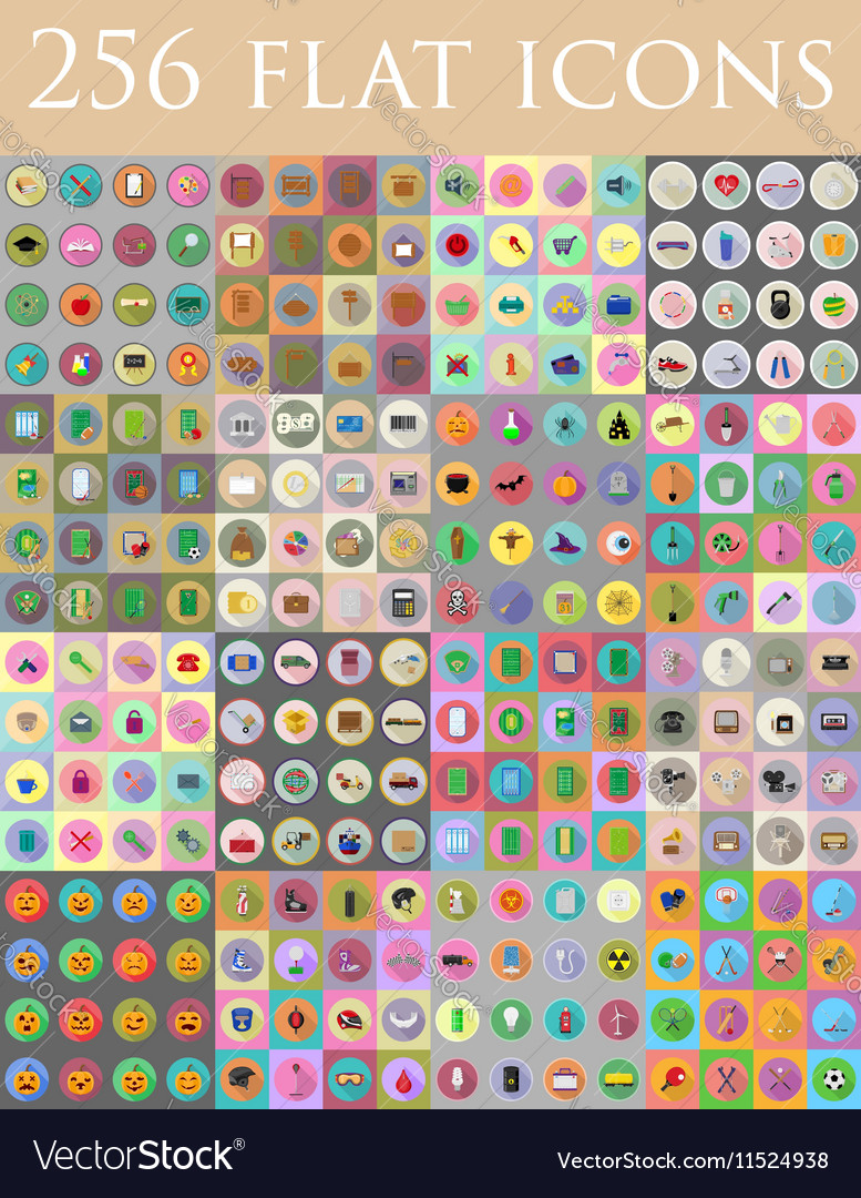 Flat icons 13 Royalty Free Vector Image - VectorStock