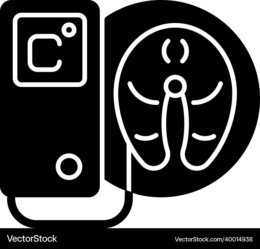 Food thermal analysis black glyph icon Royalty Free Vector