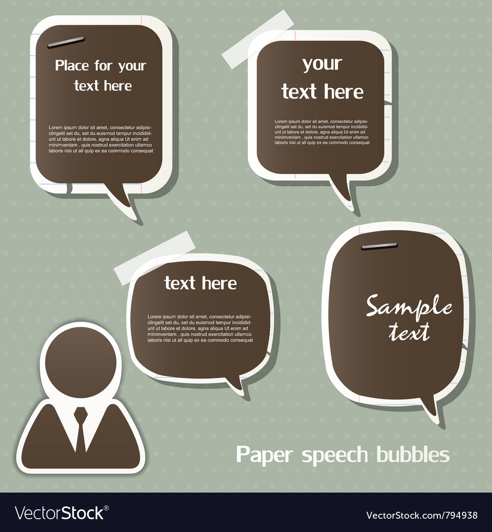 Paper speech bubbles Royalty Free Vector Image