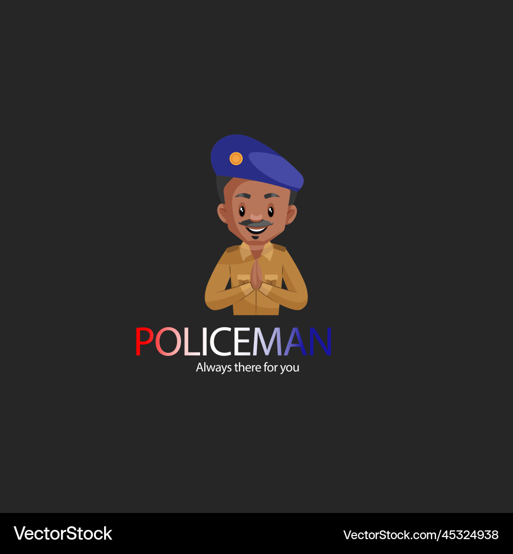 Policeman always there for you mascot logo Vector Image