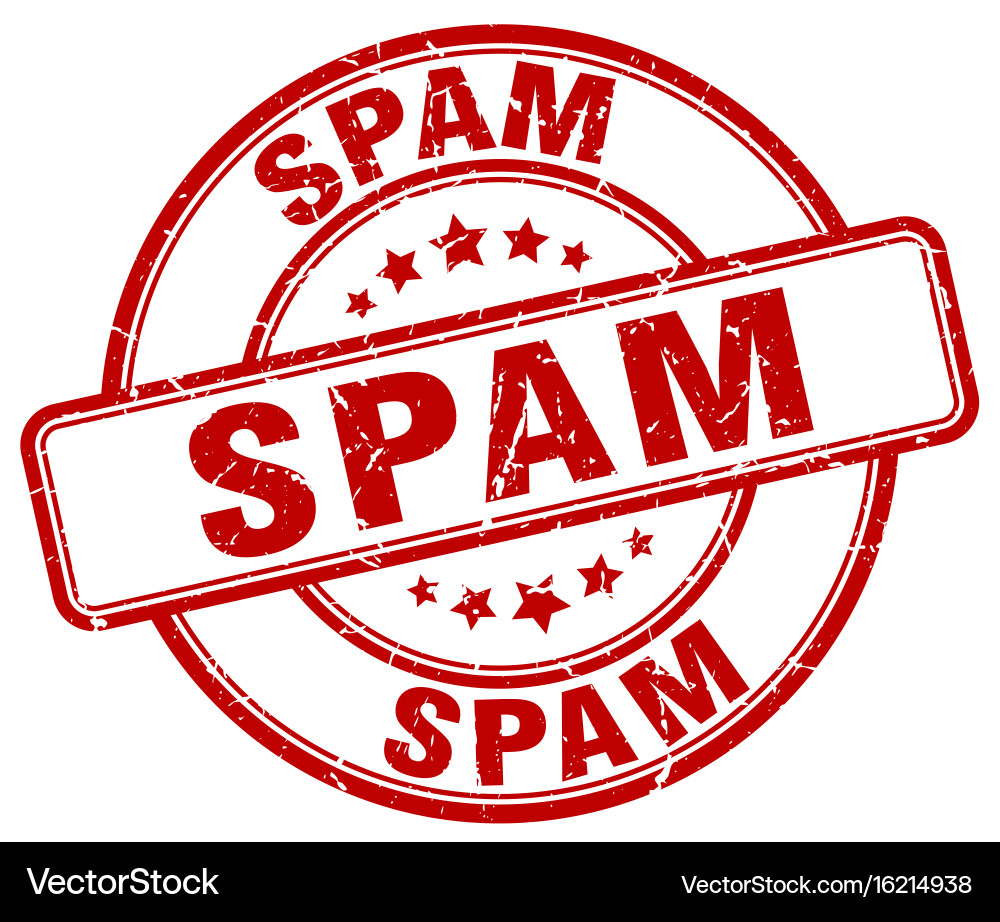 Spam red grunge round vintage rubber stamp Vector Image