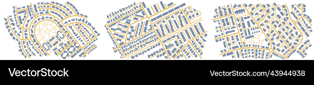View from above the map buildings city top Vector Image