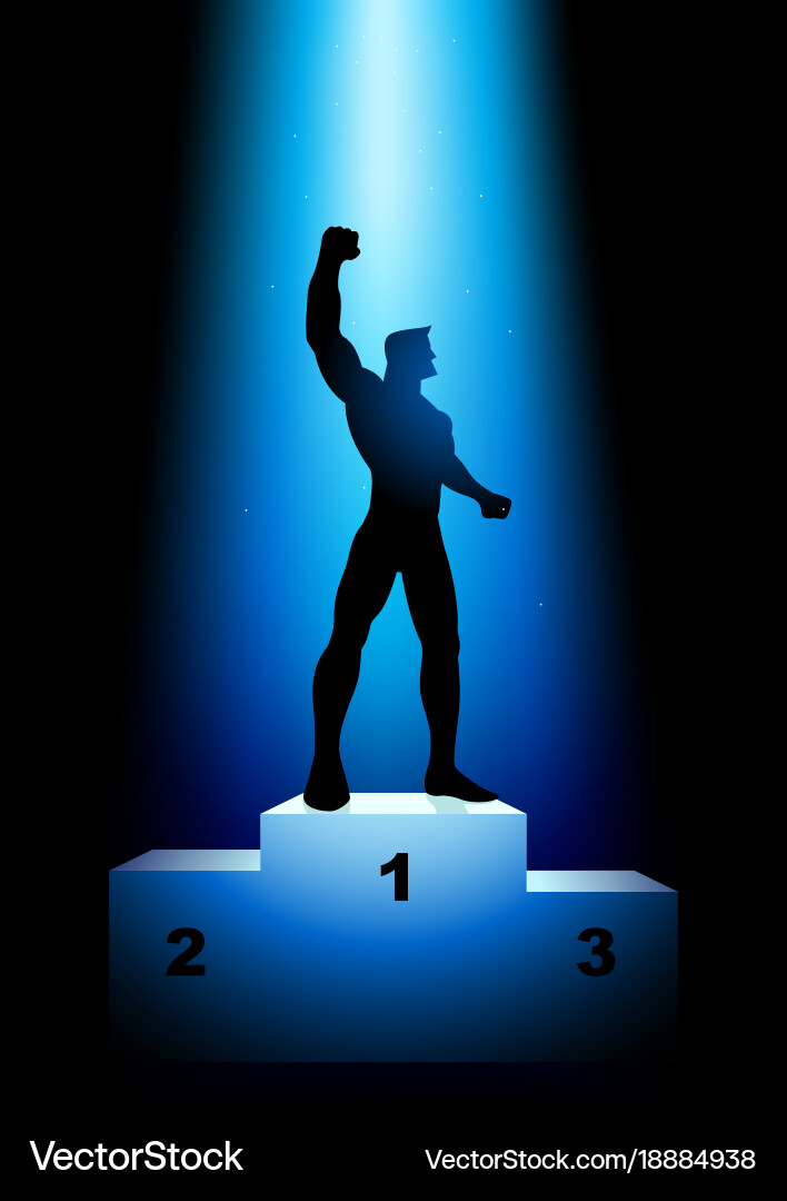 Winner on the rank podium Royalty Free Vector Image