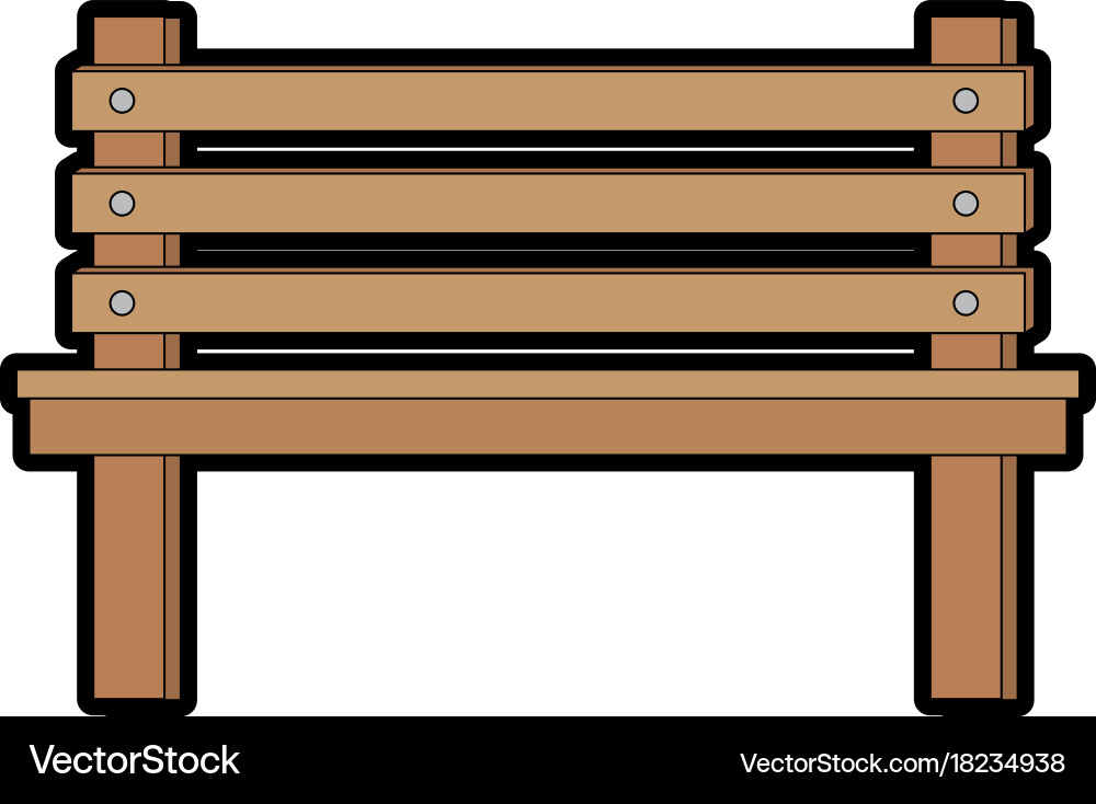 Wooden park chair icon Royalty Free Vector Image