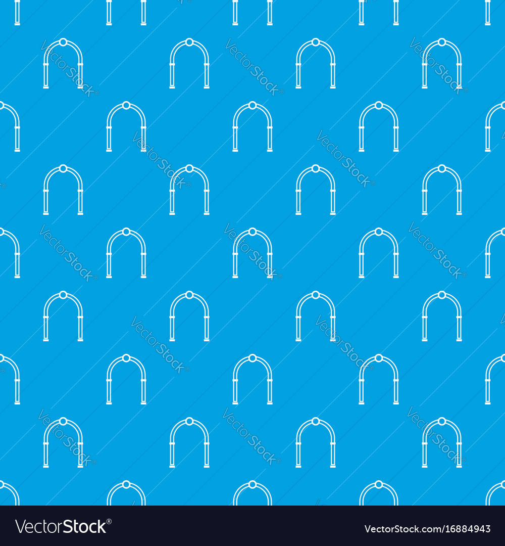 Arch pattern seamless blue Royalty Free Vector Image