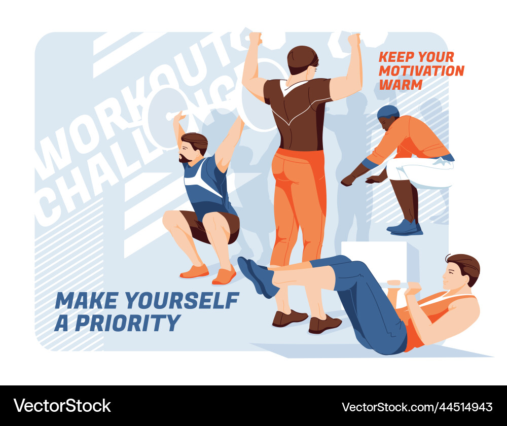 Banner for advertising the gym and training Vector Image