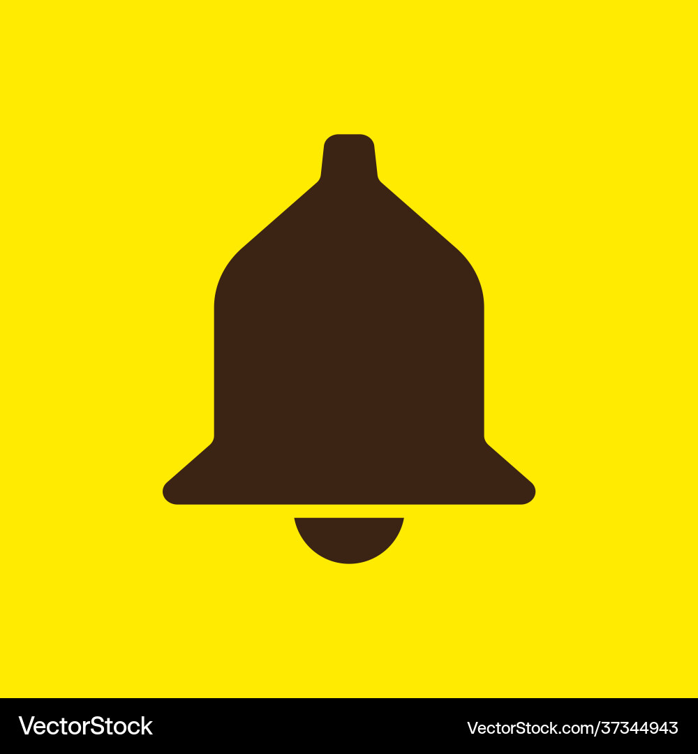 Bell icon symbol isolated silhouette flat Vector Image