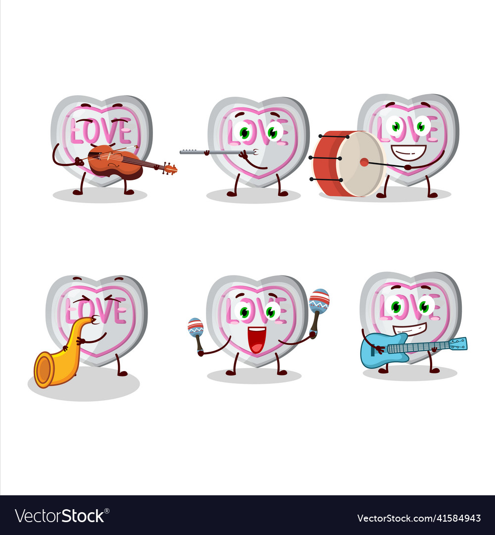 Cartoon Character Of White Love Candy Playing Vector Image