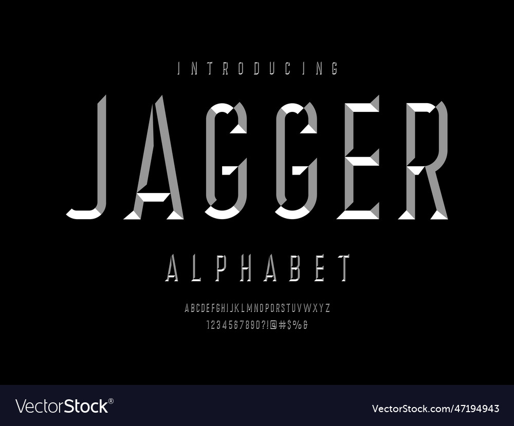 Chisel font Royalty Free Vector Image - VectorStock