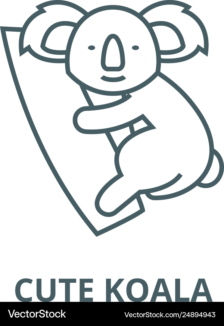 Cute koala line icon cute koala outline Royalty Free Vector