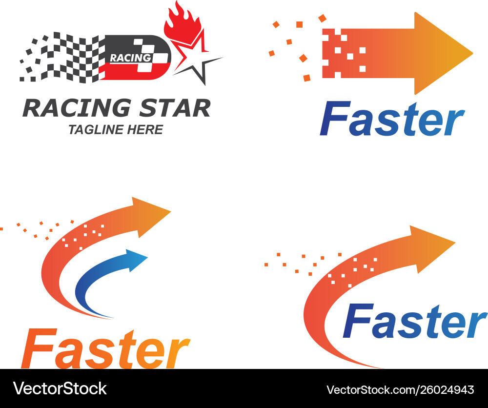 Faster logo icon automotive racing concept Vector Image