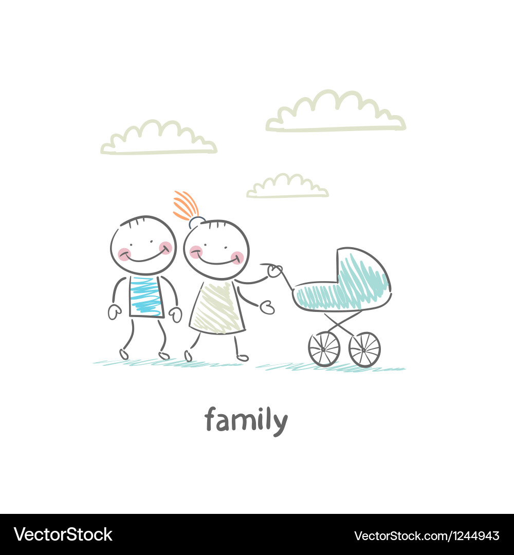 Happy Family Cartoon Royalty Free Vector Image