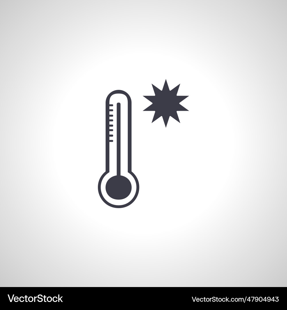 Hot weather icon thermometer with sun icon Vector Image