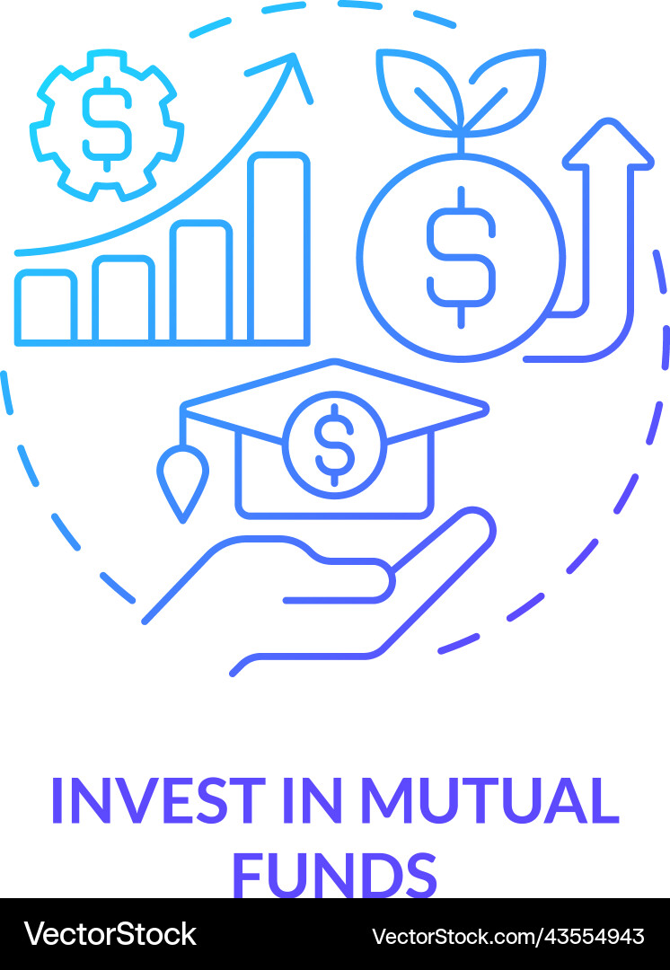 Invest in mutual funds blue gradient concept icon Vector Image