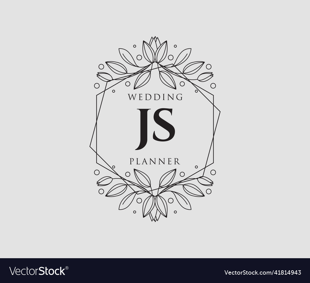 Js initials letter wedding monogram logos Vector Image