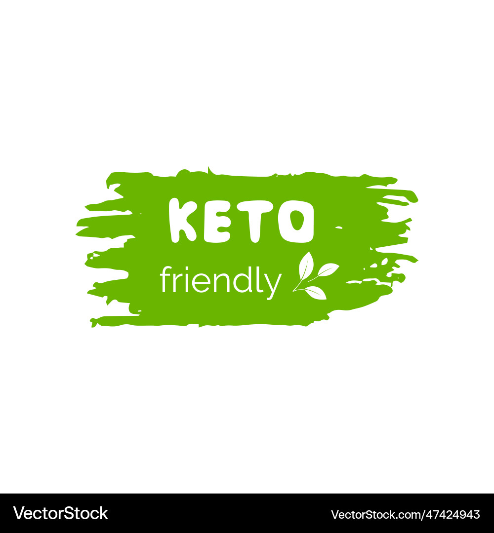 Keto friendly diet icon green vegetables textured Vector Image