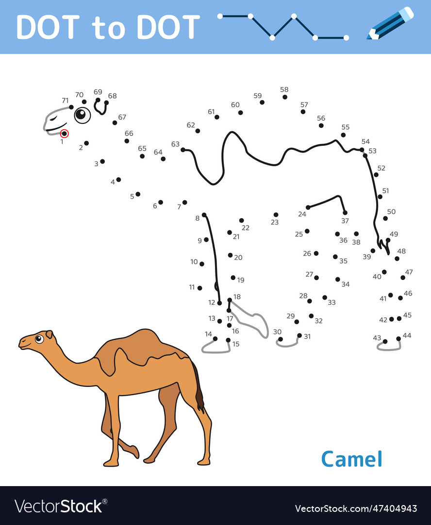 Numbers game dot to dot math game for kids Vector Image