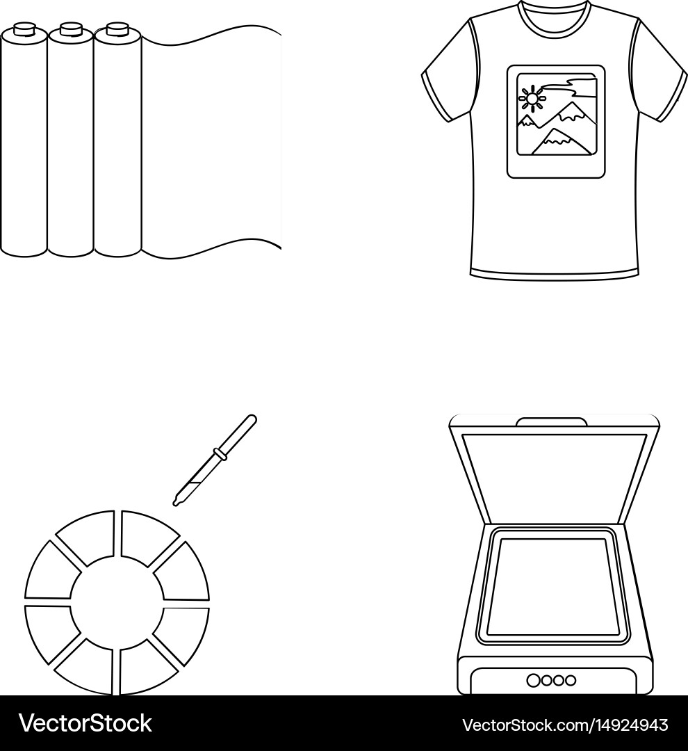 Scanner color palette and other equipment Vector Image