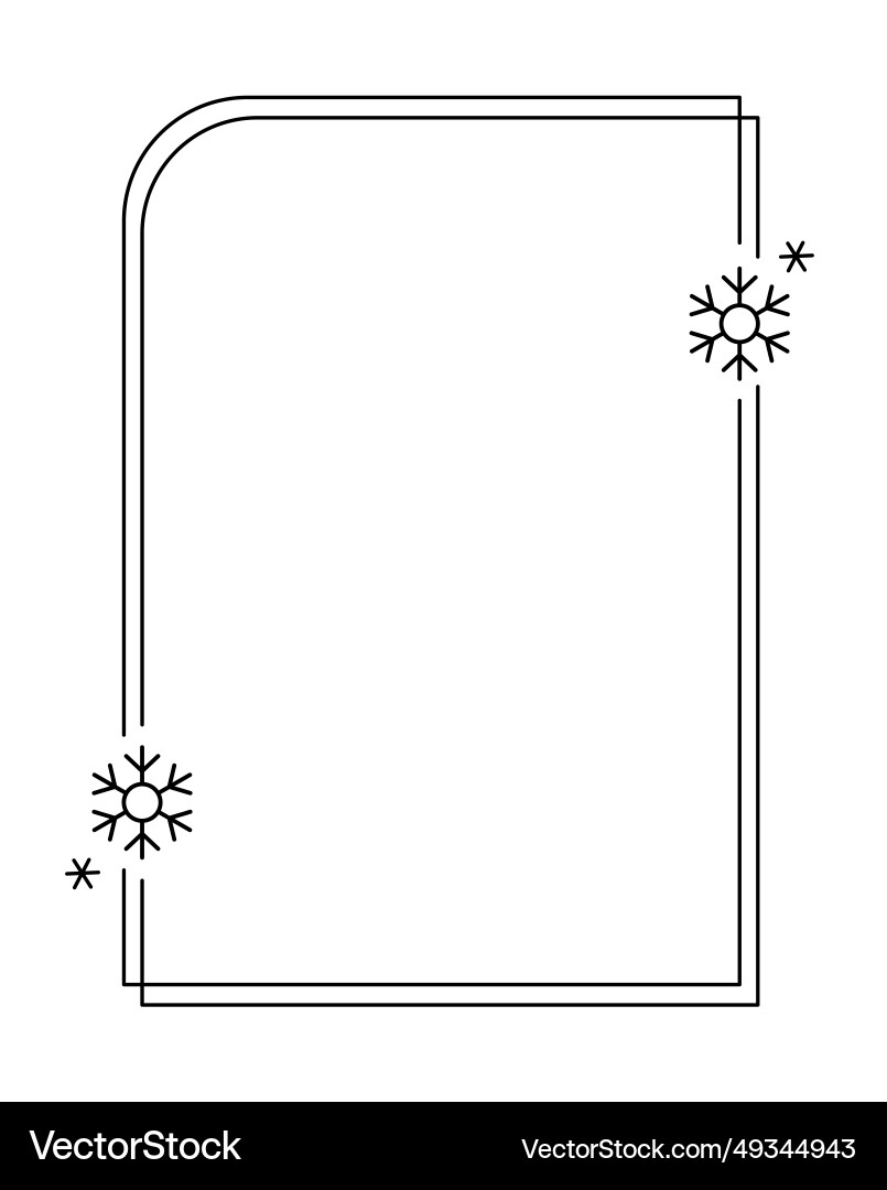 Trendy christmas winter linear frame Royalty Free Vector