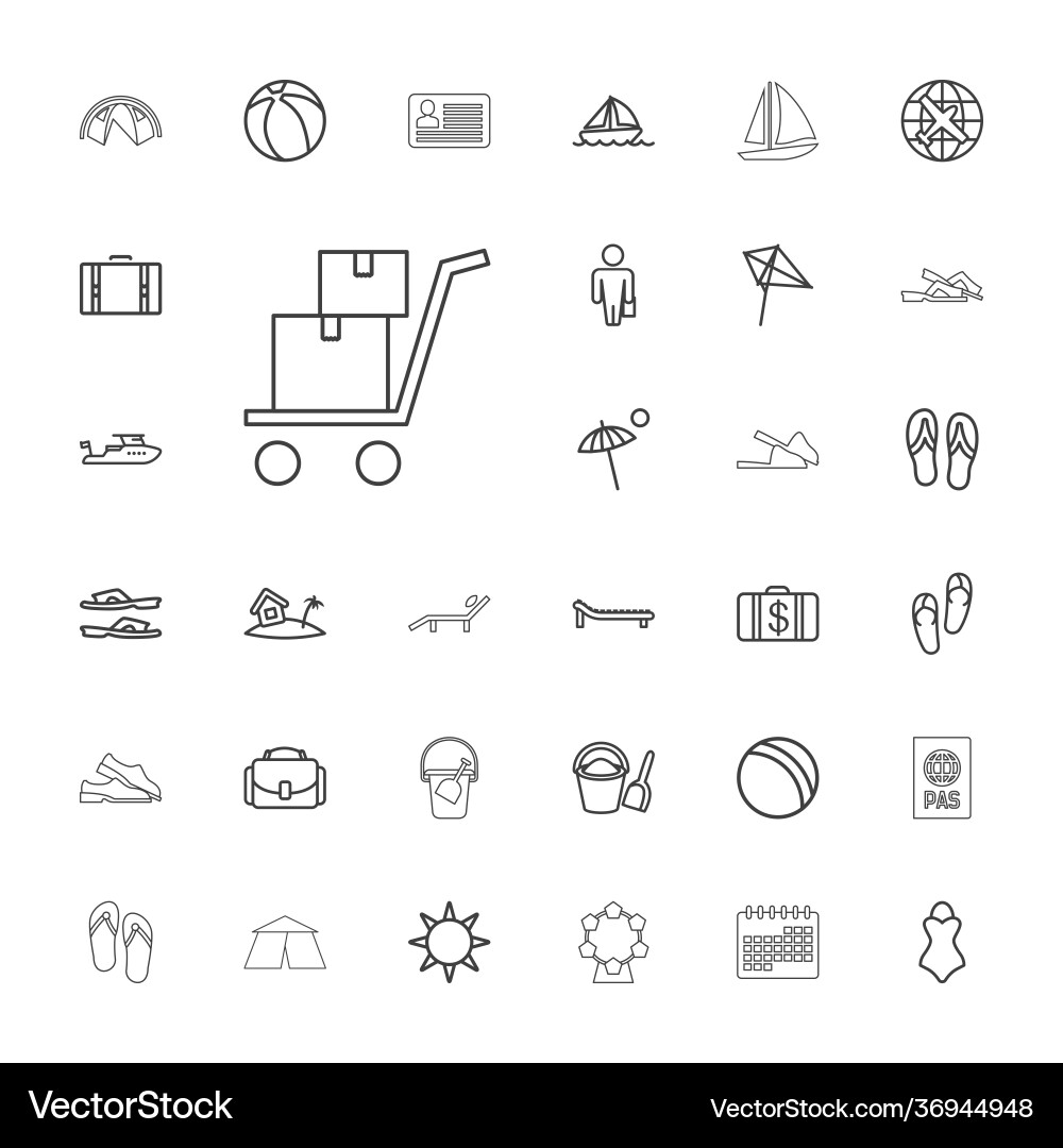 33 vacation icons Royalty Free Vector Image - VectorStock