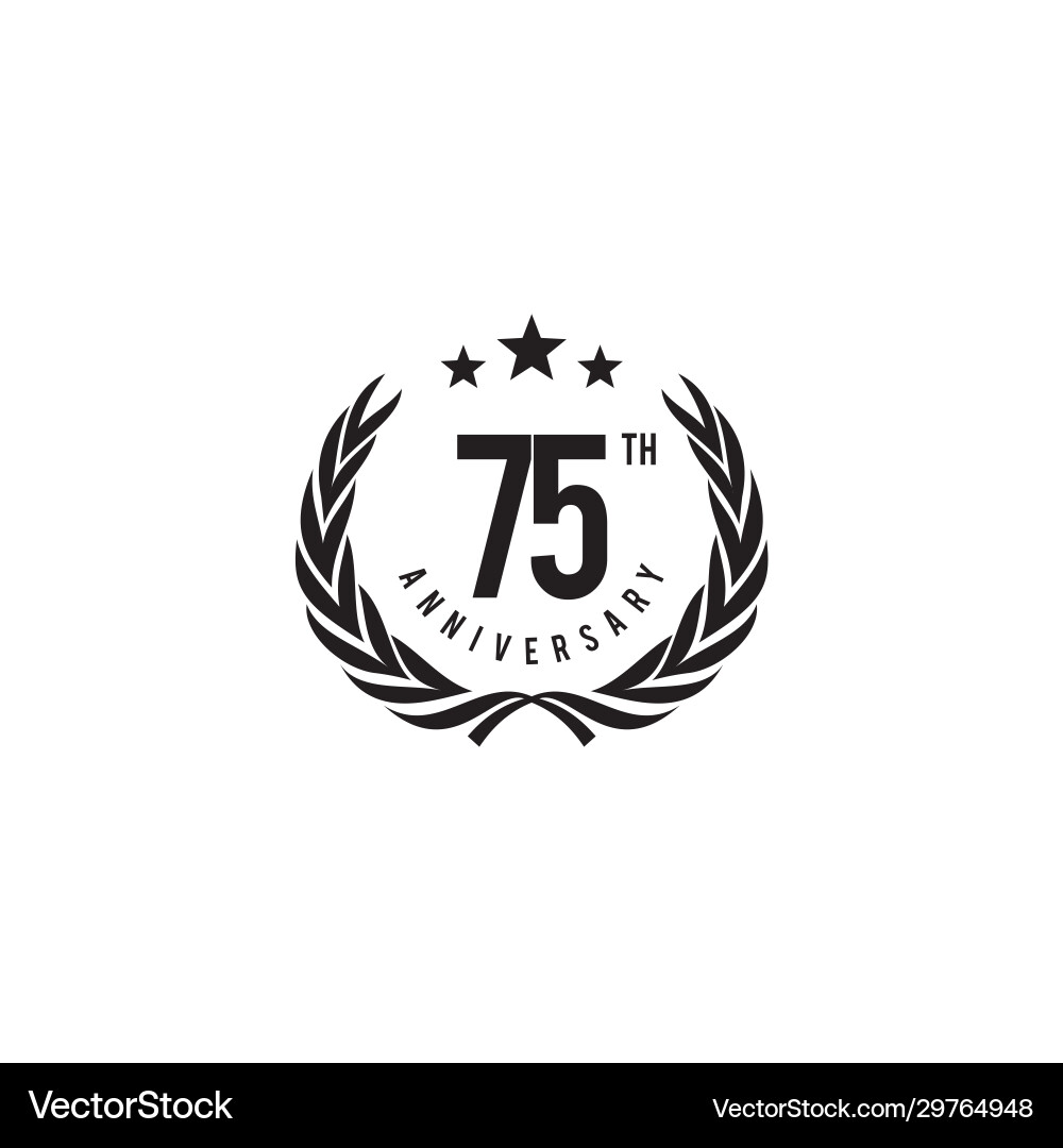 75th year celebrating anniversary emblem logo Vector Image