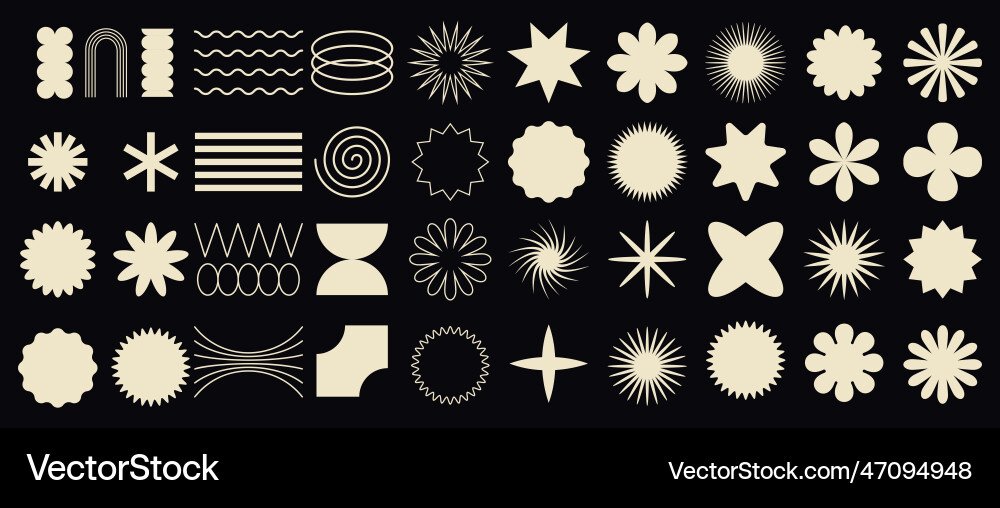 Big set of brutalist geometric shapes Royalty Free Vector