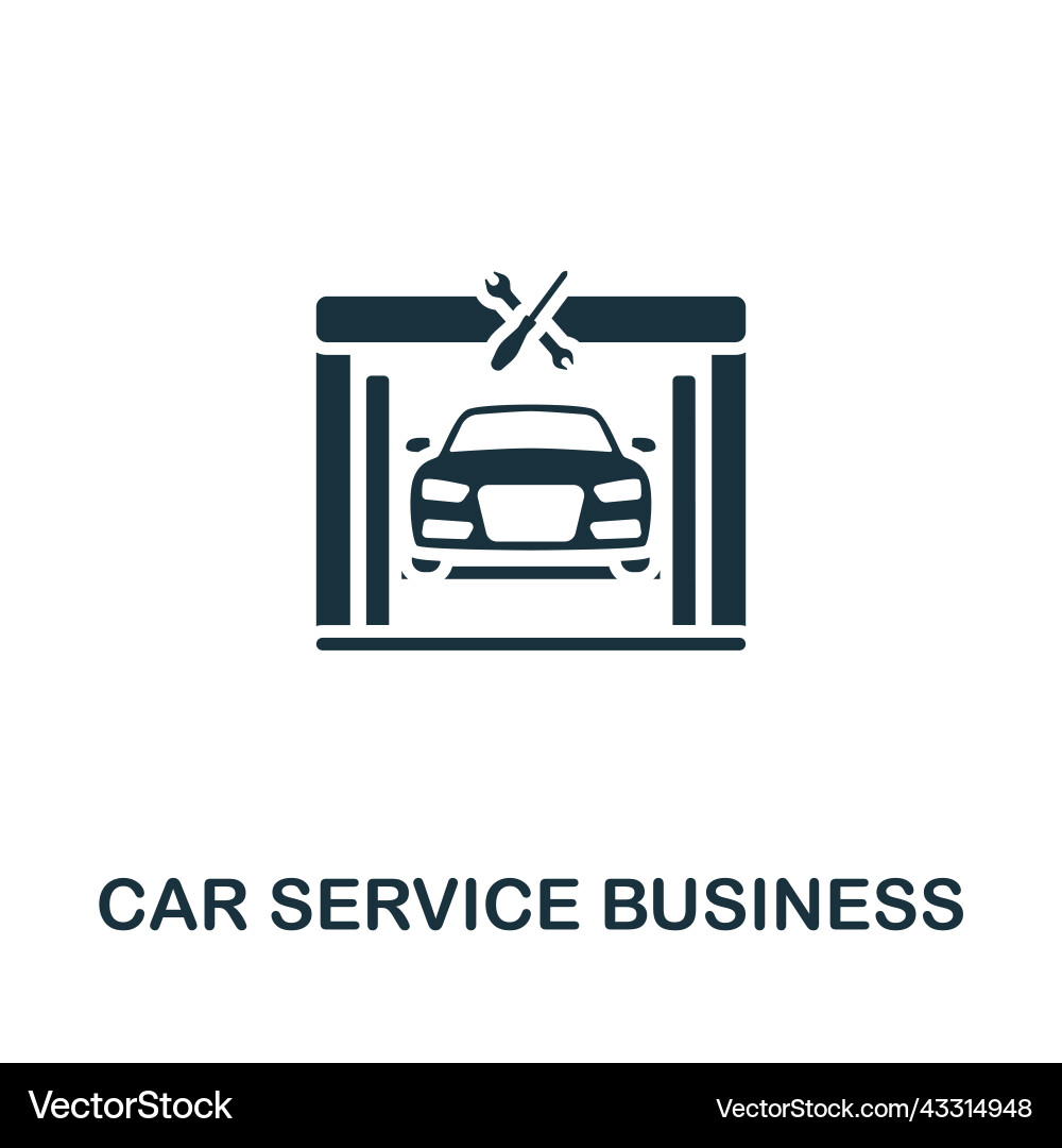 Car service business icon monochrome simple line Vector Image