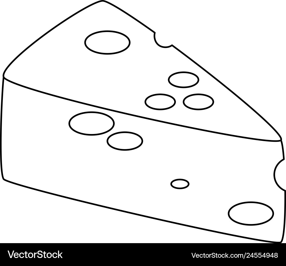 Cheese piece healthy food Royalty Free Vector Image