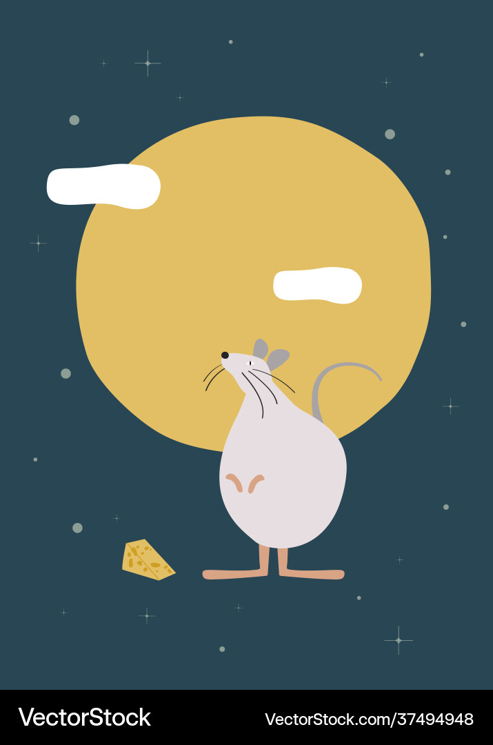 Chinese rat zodiac sign Royalty Free Vector Image