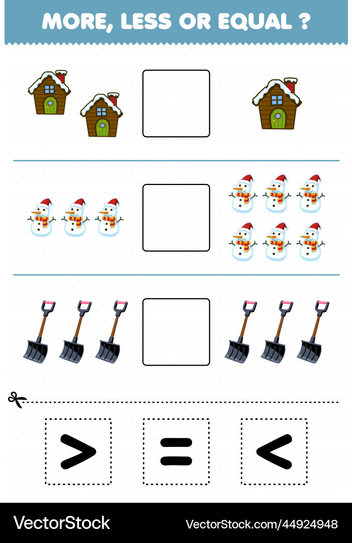 Education game for children count more less Vector Image